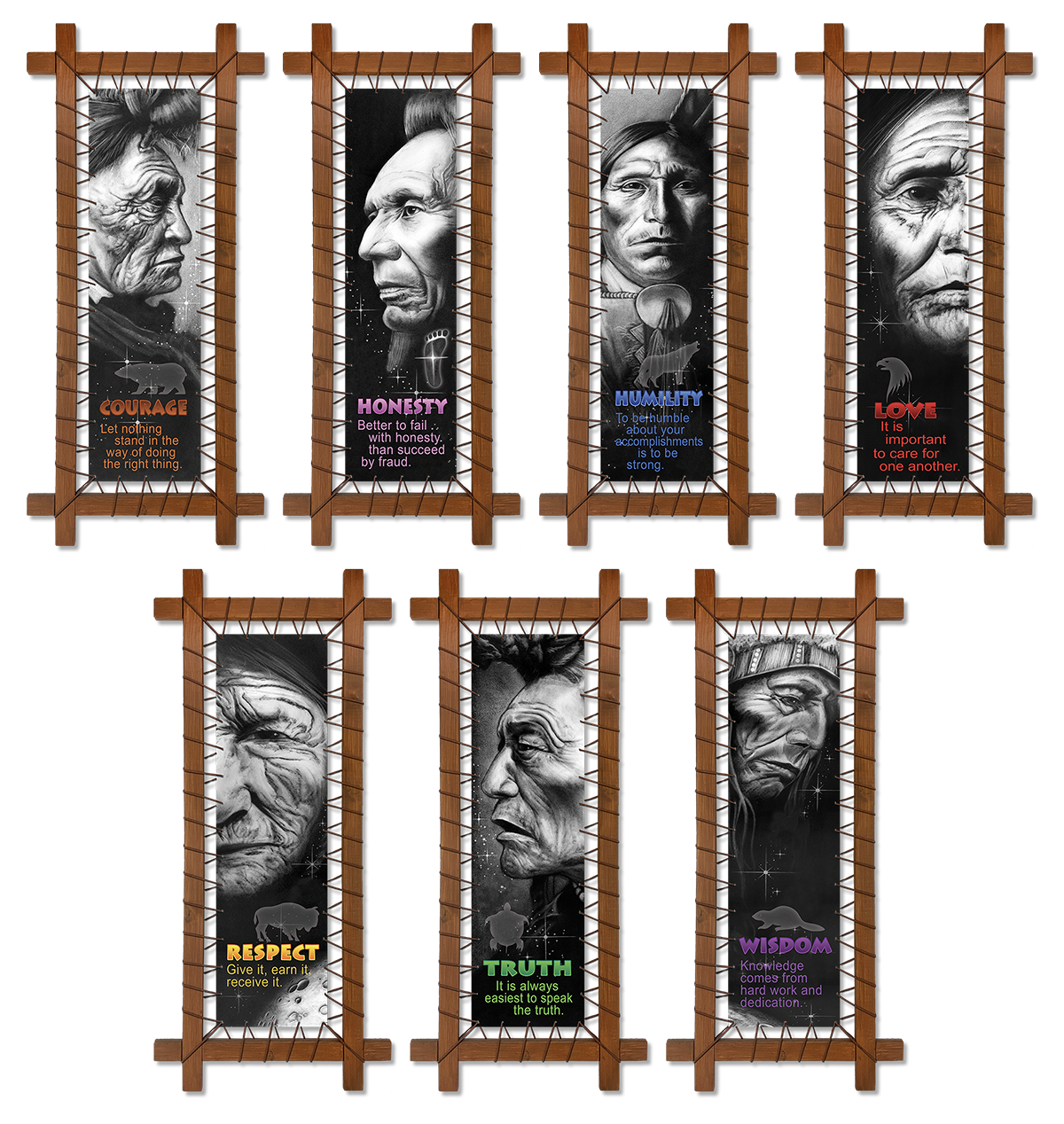 7-Piece Seven Teachings Canvas Print Set