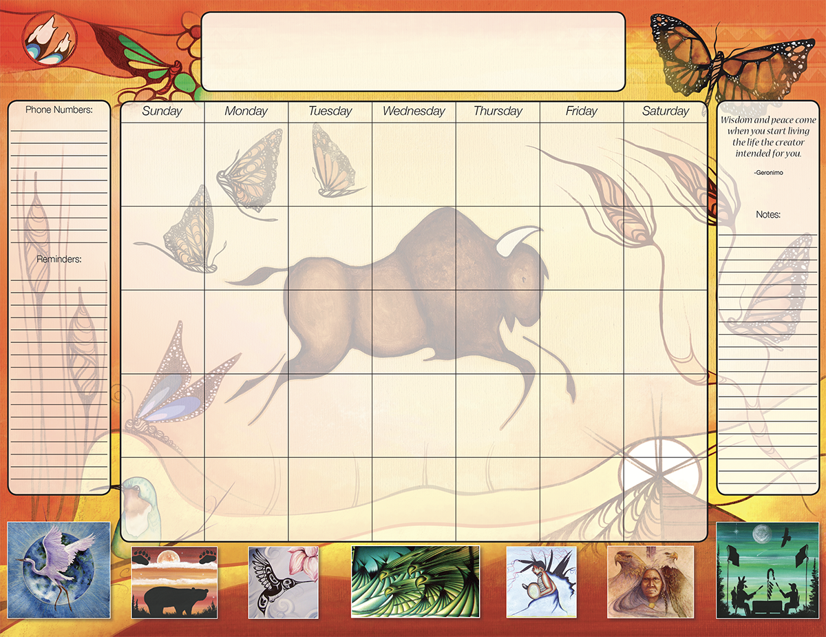 Blank 12-Month Desktop Calendar (Undated)