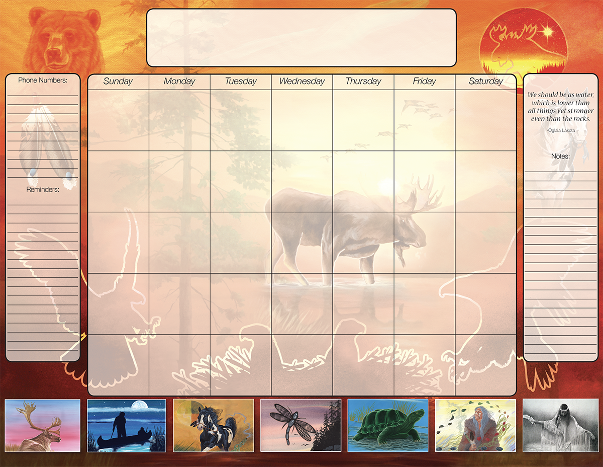 Blank 12-Month Desktop Calendar (Undated)