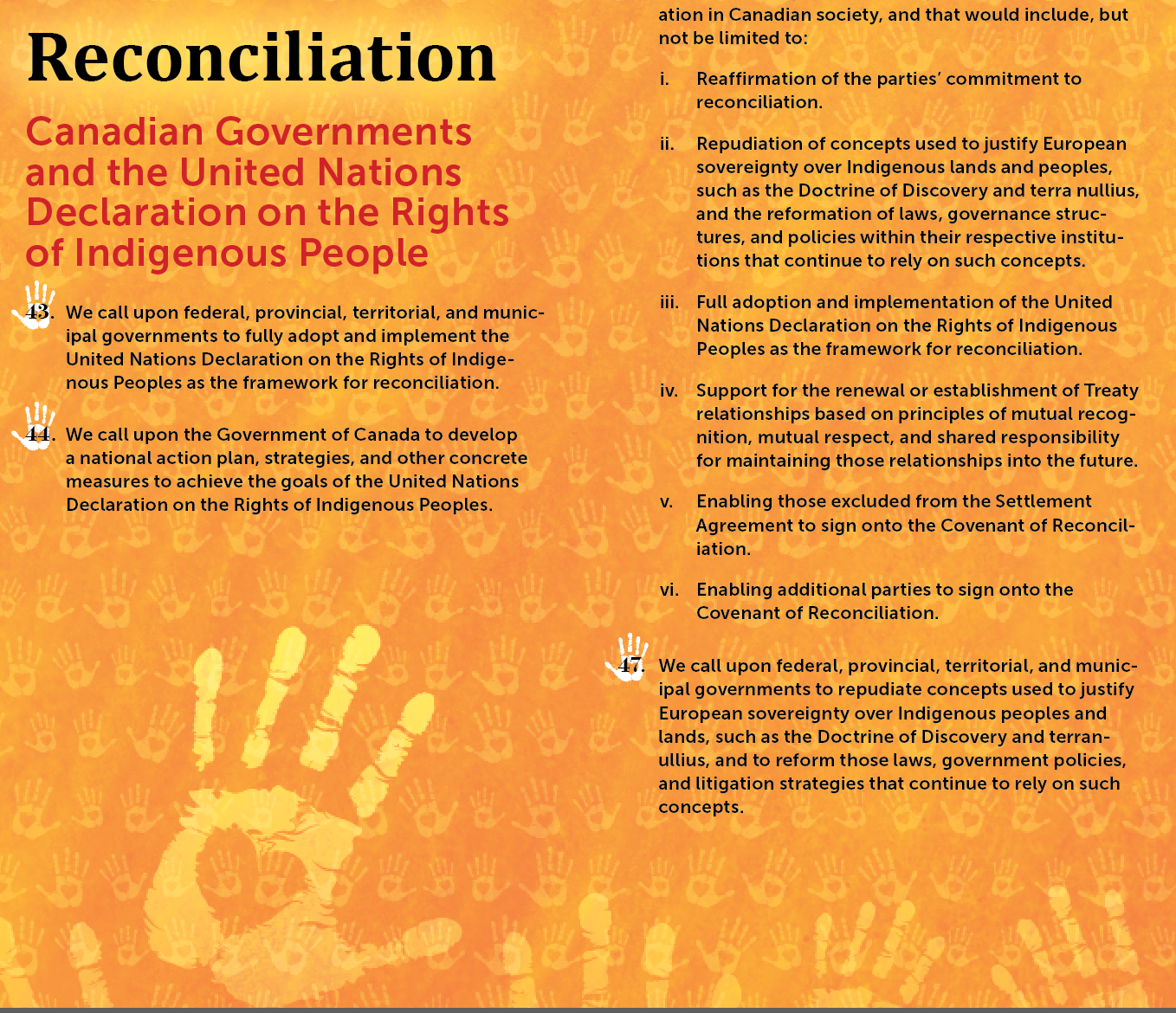 Truth and Reconciliation Commission’s 94 Calls to Action Banner